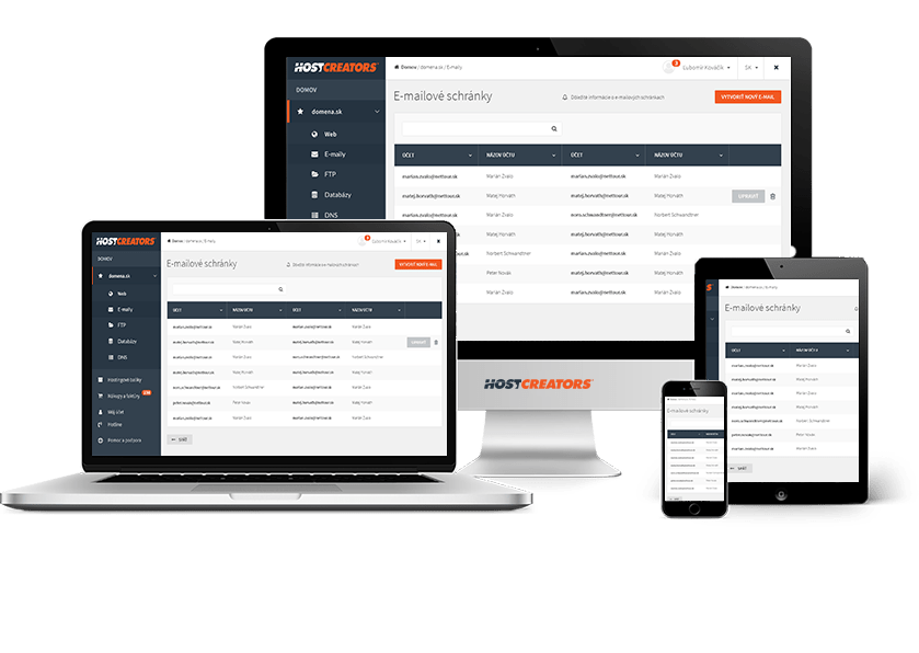 HostCreators - Webhosting, Hosting, Registrácia domén